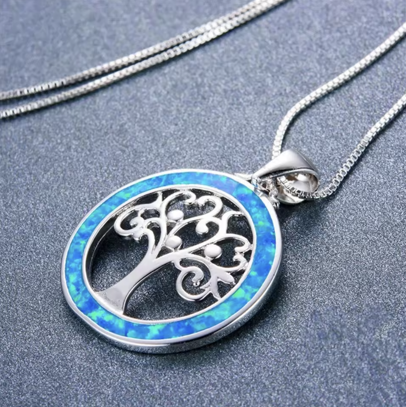Ocean Opal Necklace - Tree of Life – Silk & Cotton