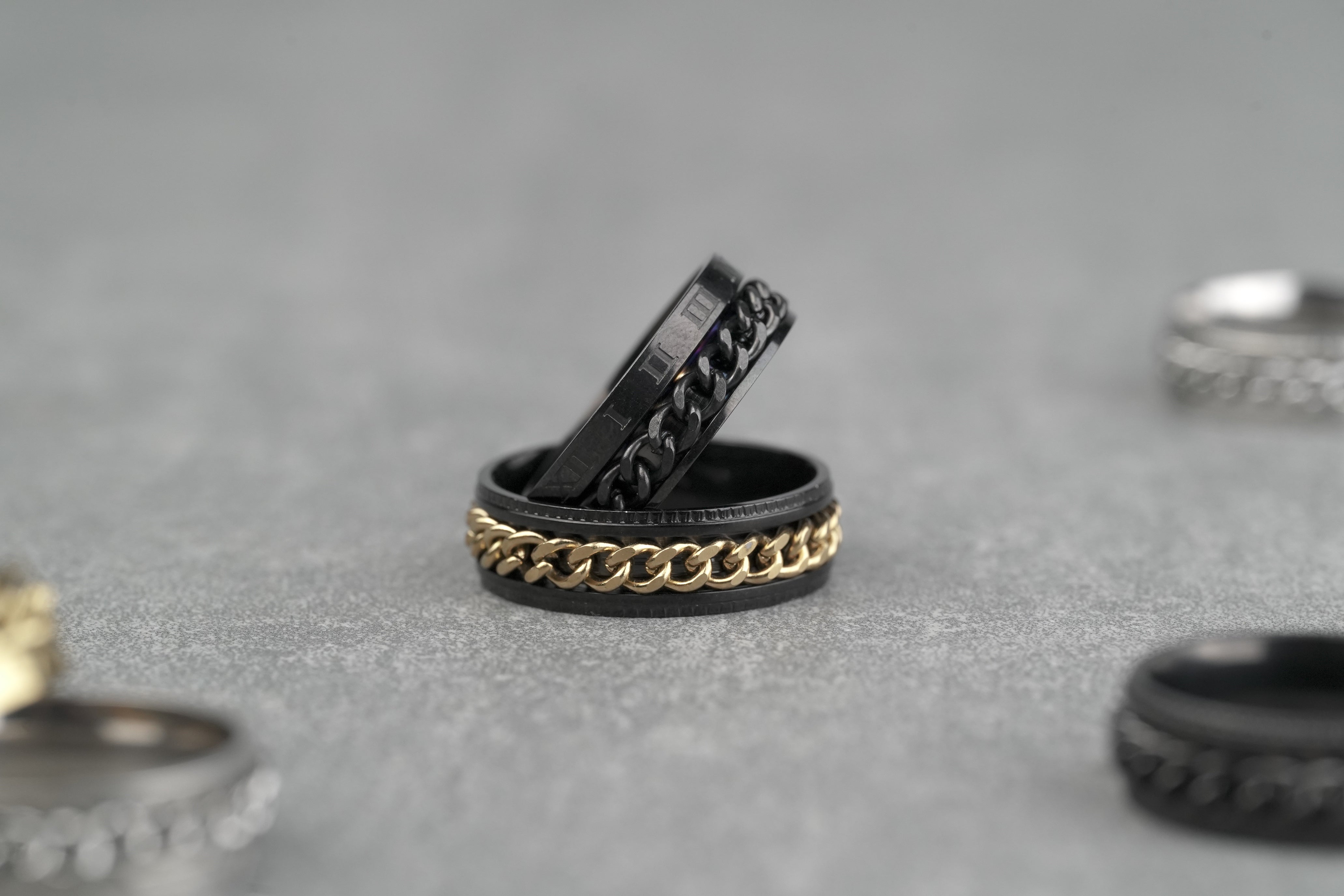 Chain Ring - Roman Black – Silk & Cotton
